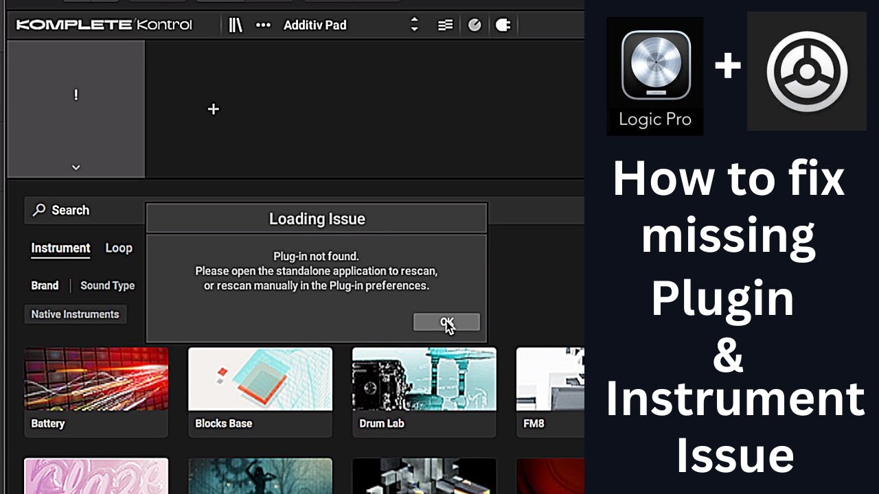 How to find missing Plugins & Instrument in Logic ProX - YouTube