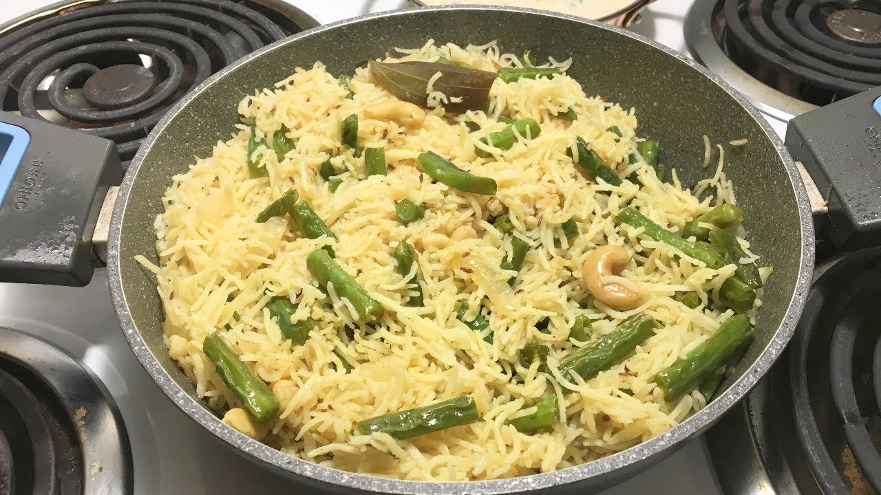 Green beans pulao | Quick Indian dinner/Lunch recipe - YouTube
