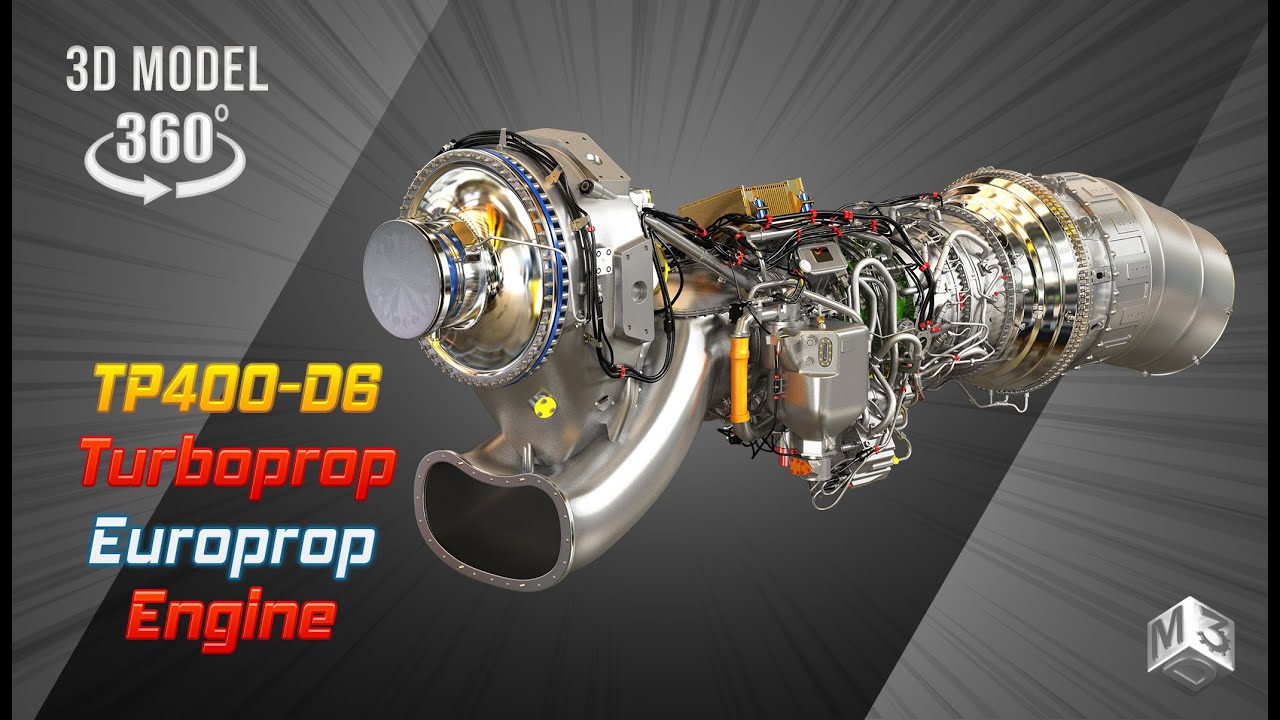 Europrop International - TP400-D6 Turboprop Engine | Markos3d | 360 Degree Turn Around - YouTube