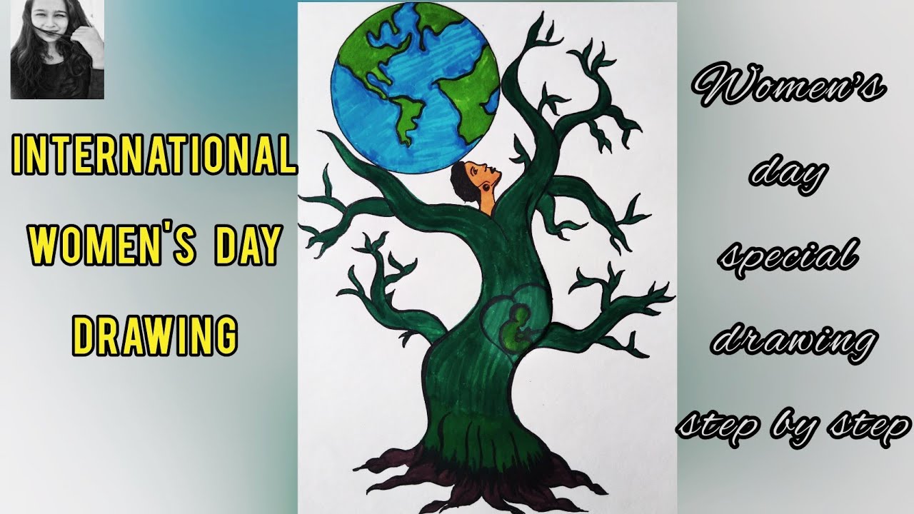 Women's Day Drawing | Happy women's Day | International women's day ...
