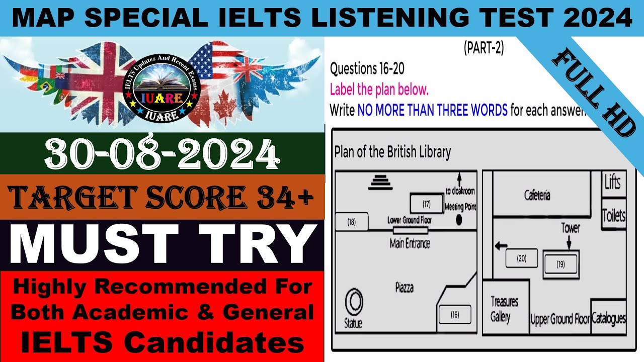 MAP Special IELTS Exam Listening Test With Answers 2024 | 30-08-2024 ...