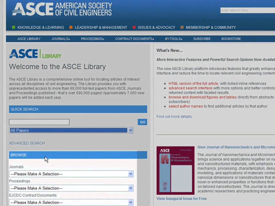 ASCE Research Library Basics - YouTube