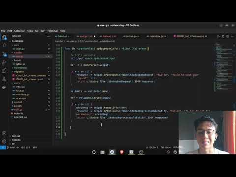 19. Golang project fiber dan gorm e-learning - membuat handler updateuserinfo. - YouTube
