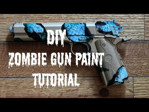 How to paint your gun - Zombie Hunter paint job with spray cans. - YouTube