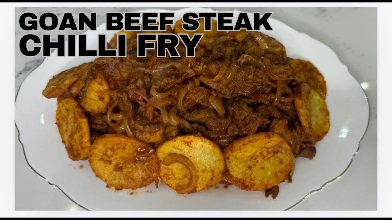 Goan Beef Steak Chilly Fry Recipe / Beef Chilly Fry / With English ...