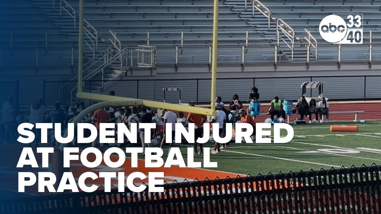Huffman High School student suffers injury at football practice - YouTube