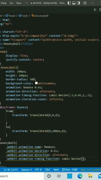 bouncing ball animation using HTML and CSS #shorts #short - YouTube