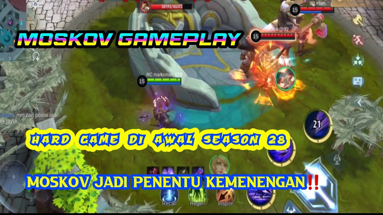 MOSKOS GAMEPLAY | HARD GAME ‼️ Awal season 28 yang sangat berat - @MobileLegends5v5MOBA - YouTube