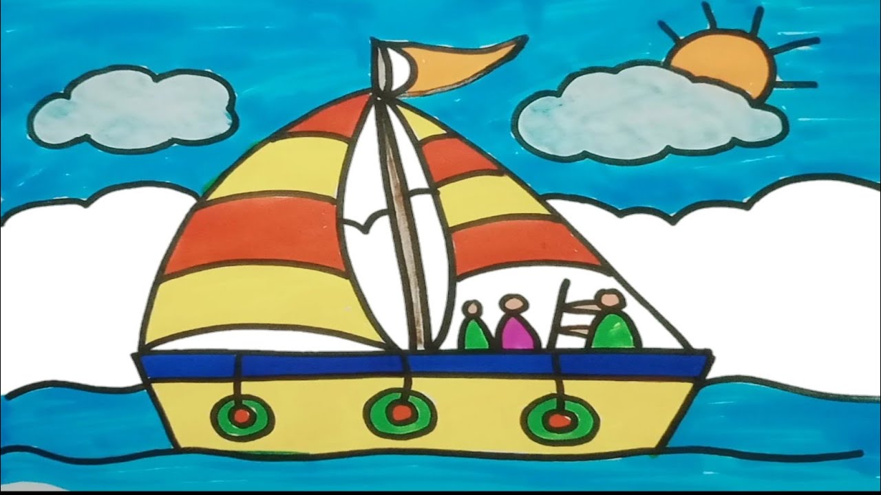 How To Unicorn Boat Drawing For Kids And Toddlers ll Easy Boating ...