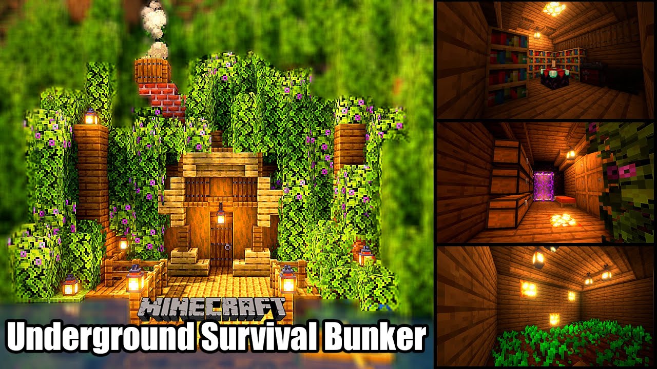 Minecraft - How To Build An Underground Starter Survival Bunker - YouTube