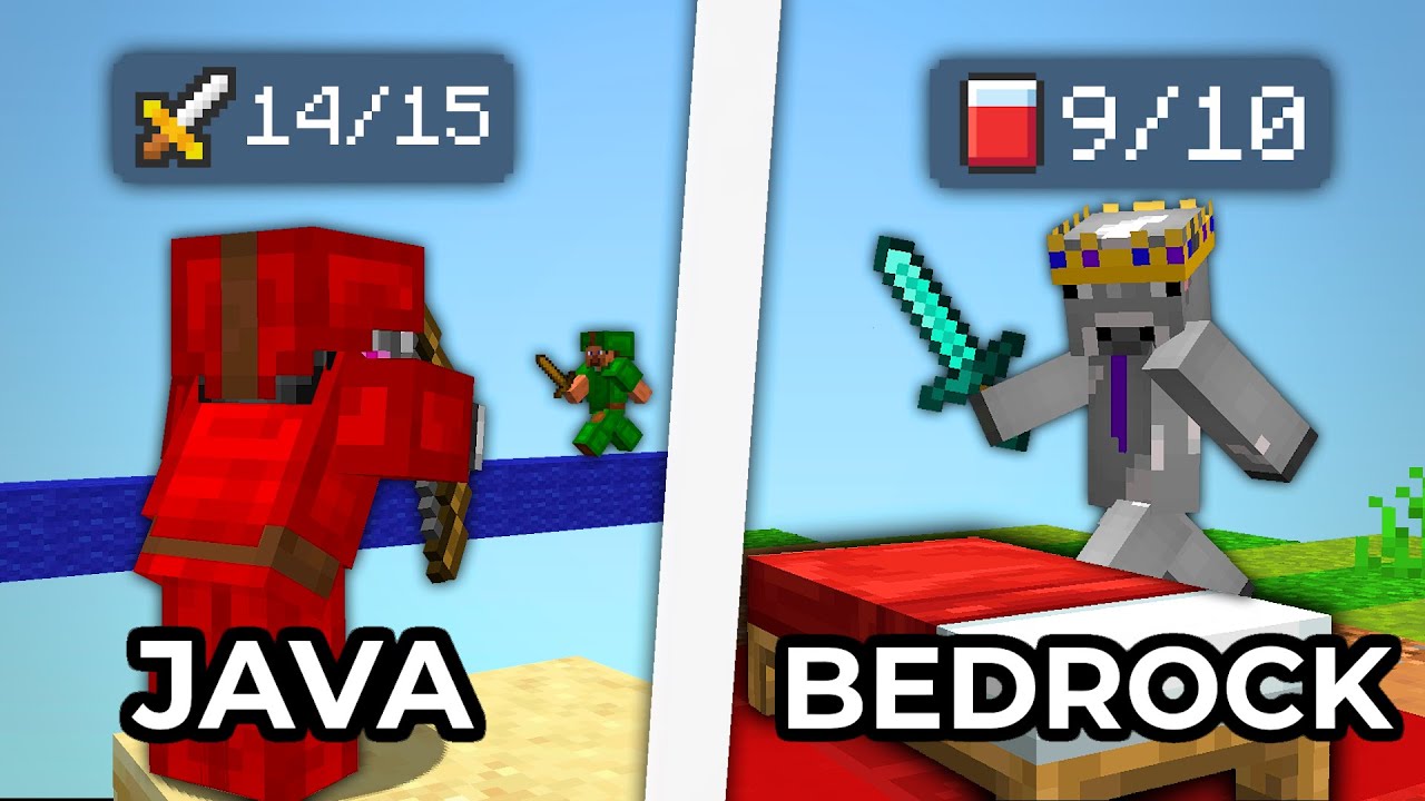 Bedrock Vs Java Bedwars Challenge Race - YouTube