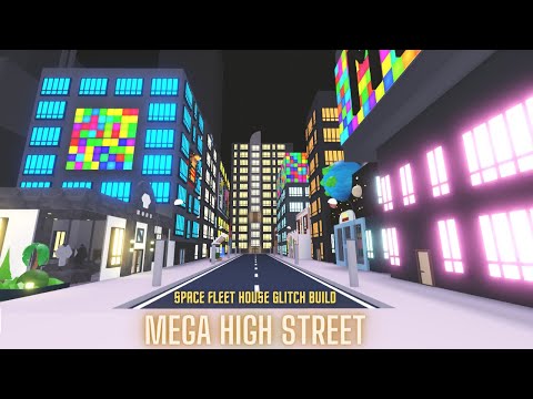 MEGA HIGH STREET 🌆 Adopt me Glitch Build Tour | Space Fleet House Adopt ...
