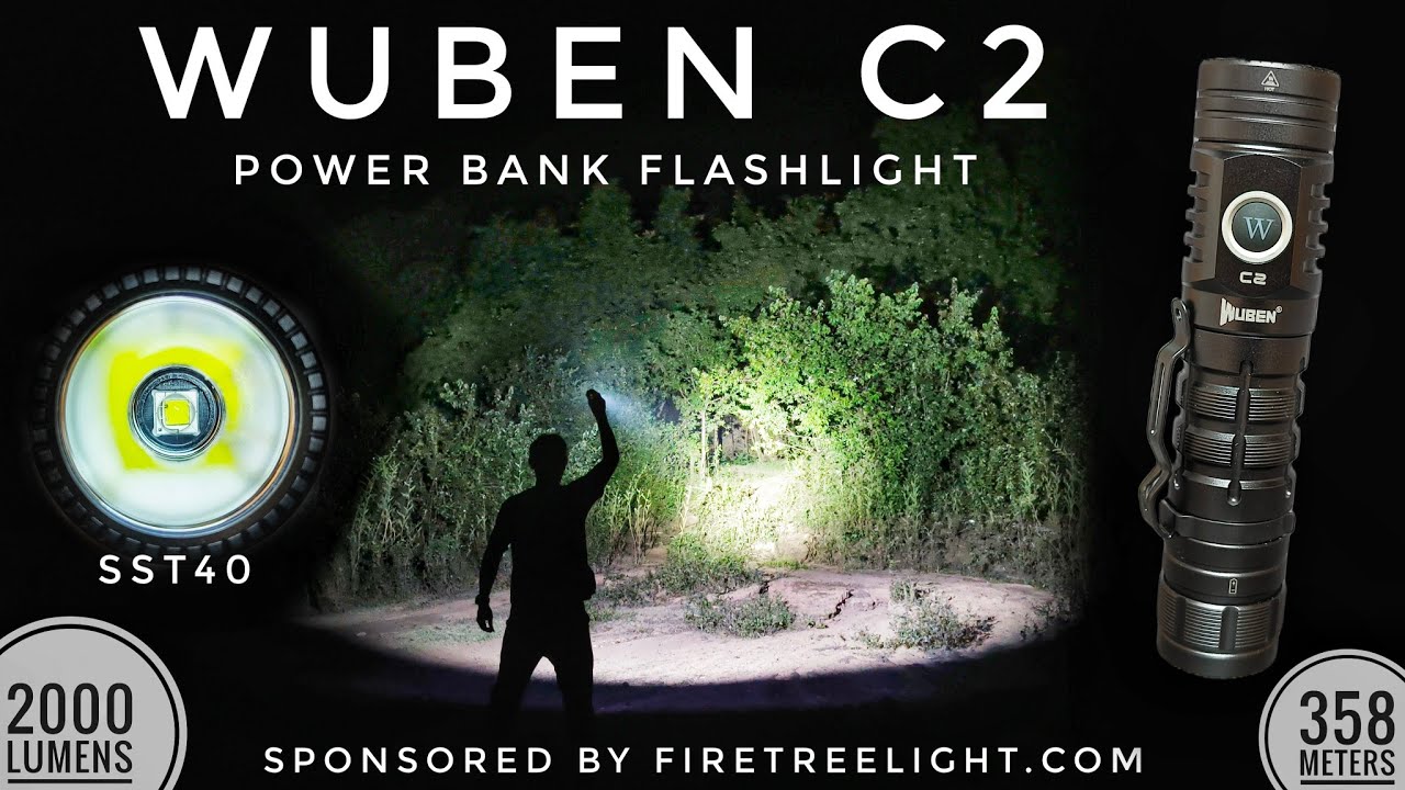 Wuben C2 Power Bank Flashlight, 2000 lm 358 m By Firetreelight.com ...