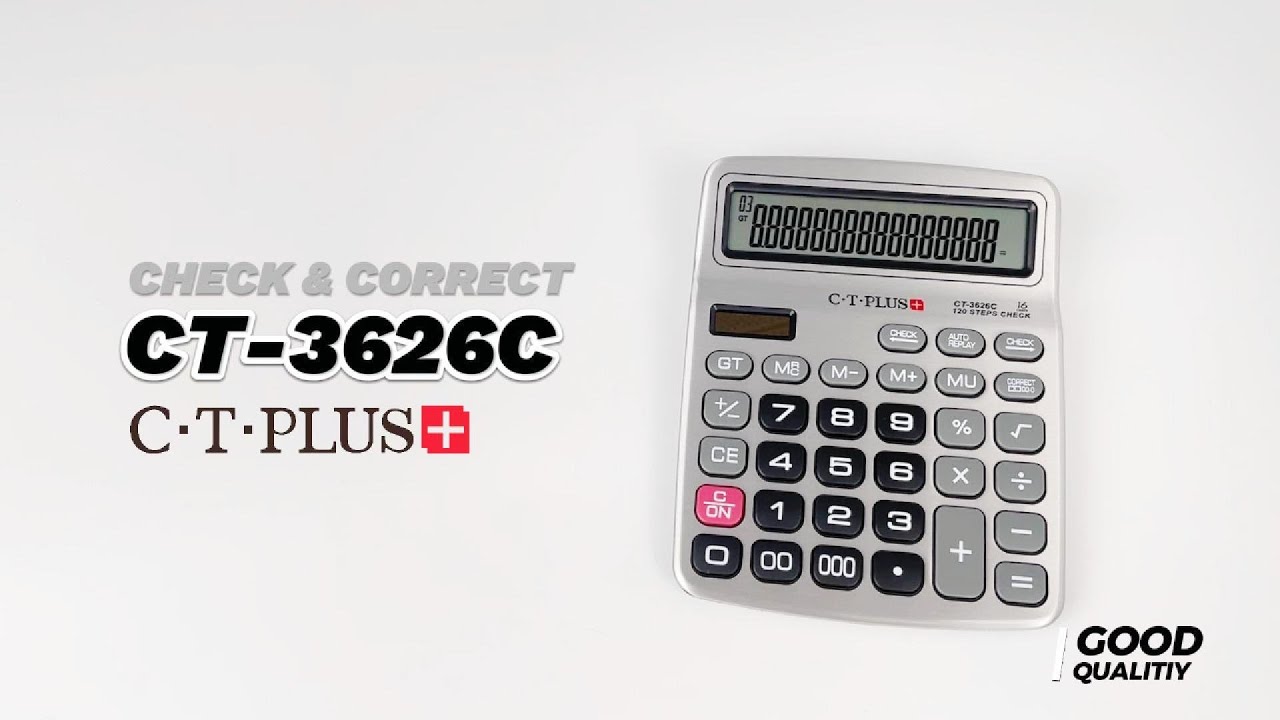 CTPLUS New Arrival CT 3626C, 16 Digits, Check&Correct Calculator - YouTube