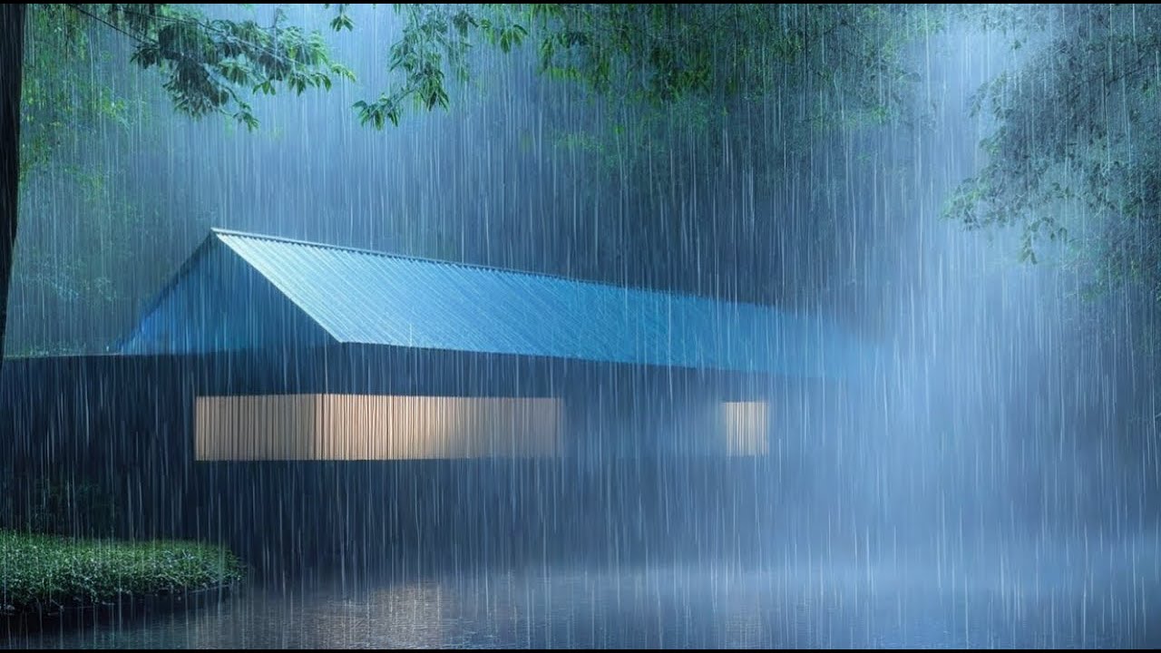 Fall asleep quickly with heavy rain, strong winds and powerful thunder ...