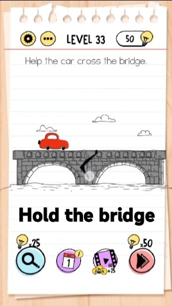 Help the car cross the bridge Brain test level 33 - YouTube