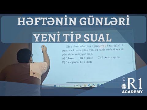 Həftənin günləri sualı. Dövlət qulluğu AC/BA/BB. Vergi