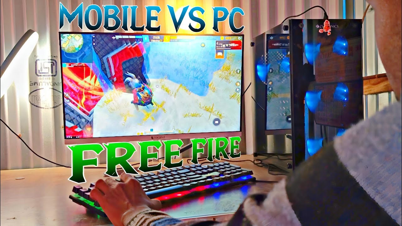 MOBILE VS PC⚡PC GAMEPLAY FREE FIRE HANDCUM FULL MATCH || Ryzen 5 5600G ...