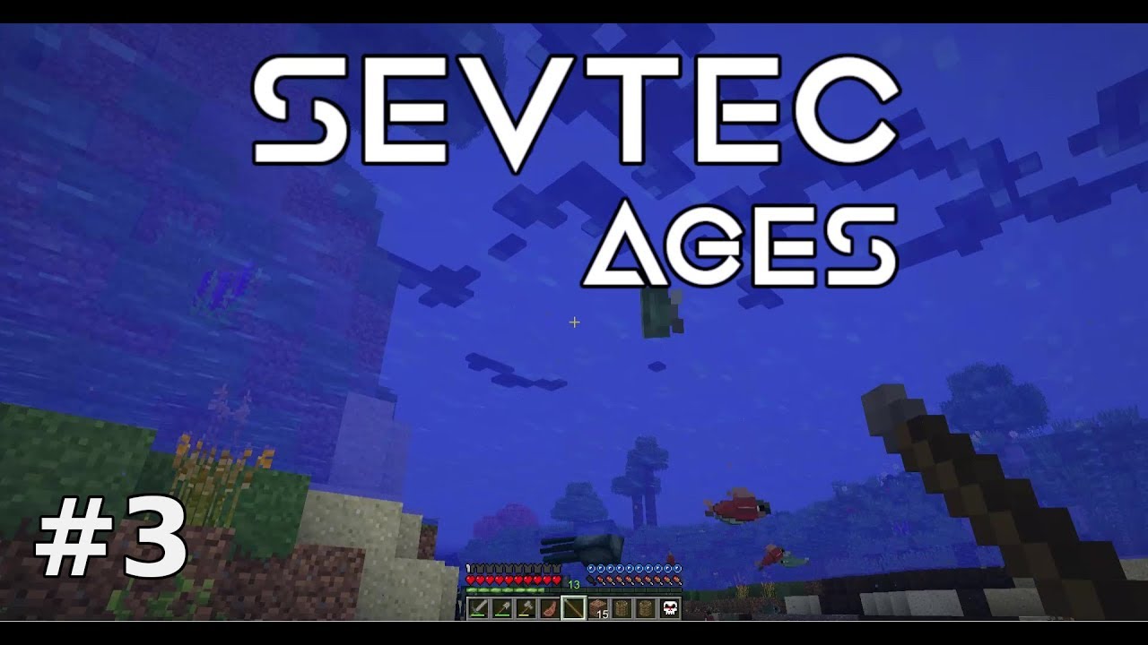 Minecraft Sevtech: Age 1 - Ep.3 | SPEAR FISHING & LEATHER - YouTube
