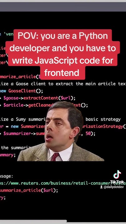 Python developers forced to write JavaScript code. #programming - YouTube