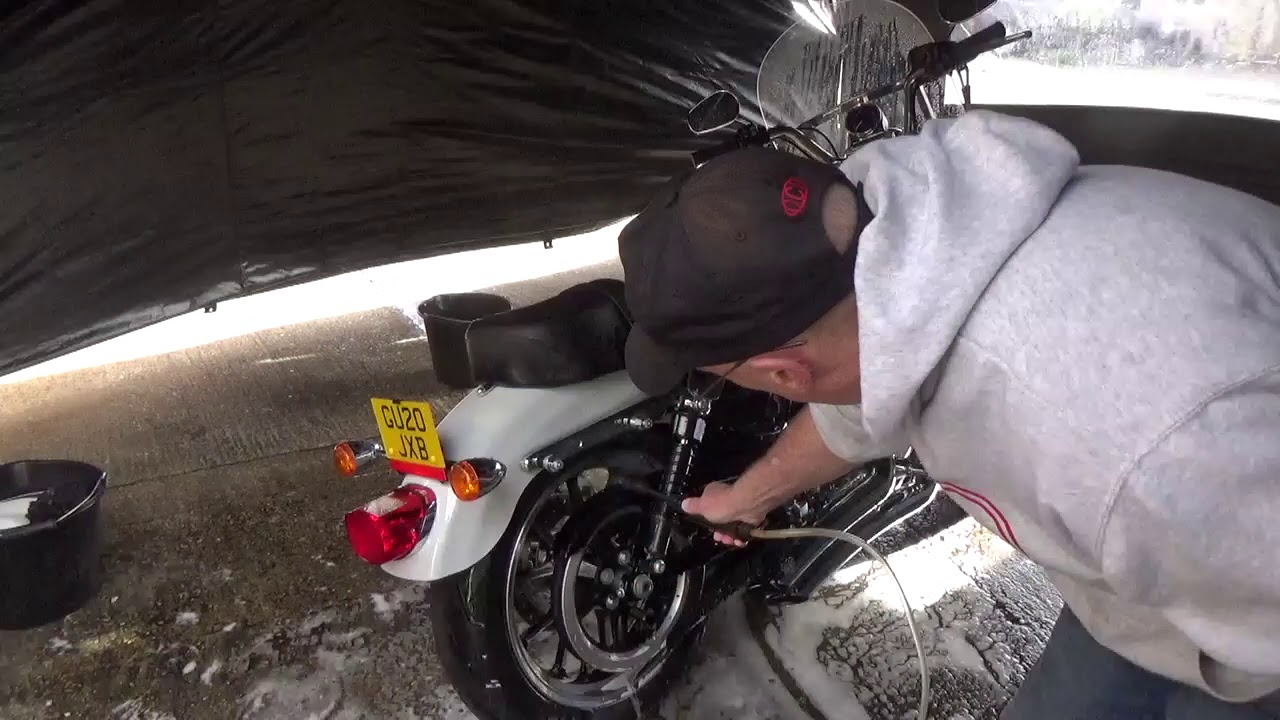 Washing my Harley for the first time - YouTube
