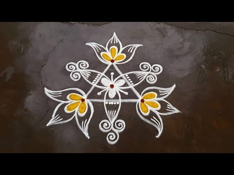 Kutty Kutty kolam/Beginners rangoli designs/Apartment rangoli for ...