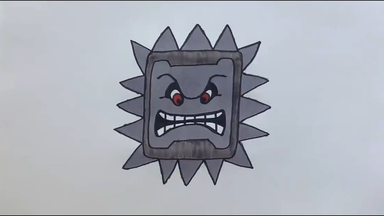 How to draw a Thwomp ️ - YouTube