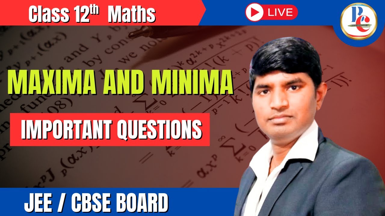 RD Sharma Solutions for Class 12 Math Chapter 18 | Maxima and Minima - YouTube