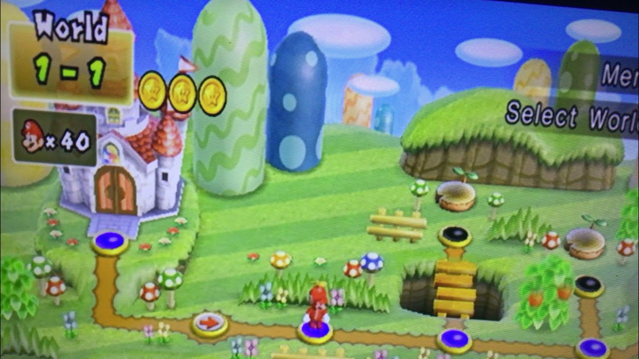 “New Super Mario Bros. Wii” Level 1-1 Gameplay ( All Star Coins ) - YouTube