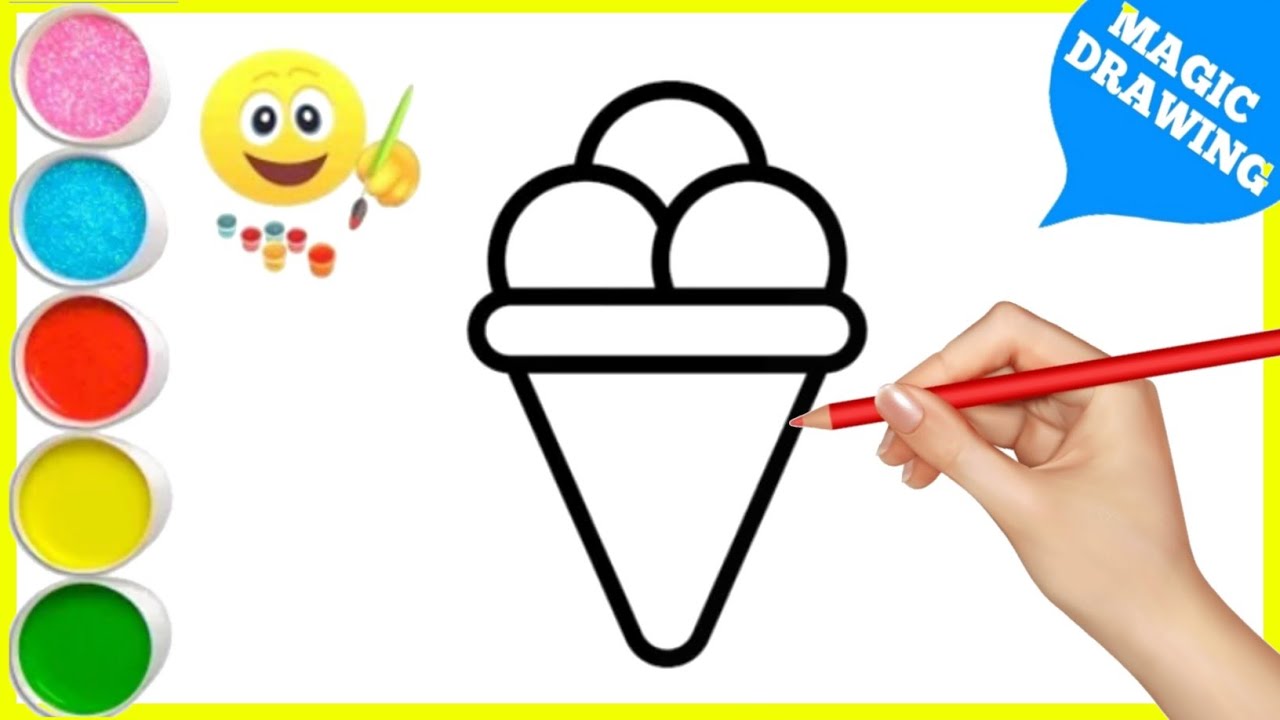 How to draw ice cream drawing || Ice cream drawing for kids|| drawing ...