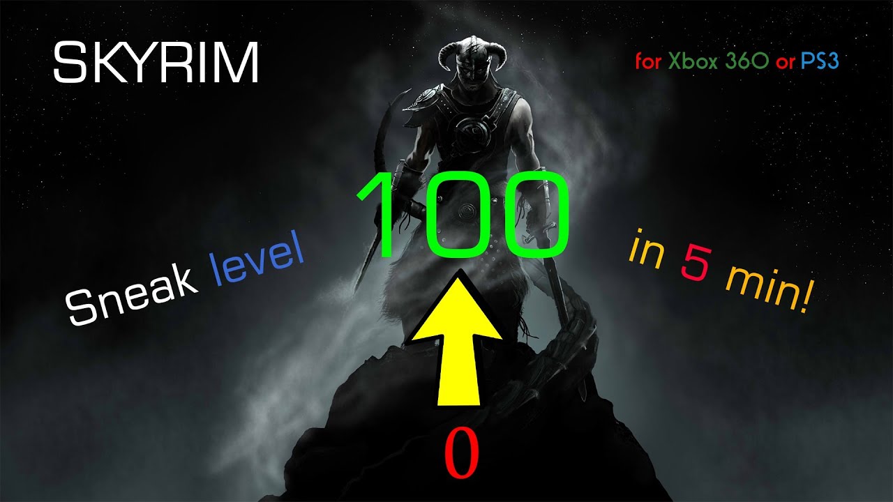 SKYRIM: Level up Sneak! 0 to 100 in FIVE MINUTES! Works 100% 2014 - YouTube
