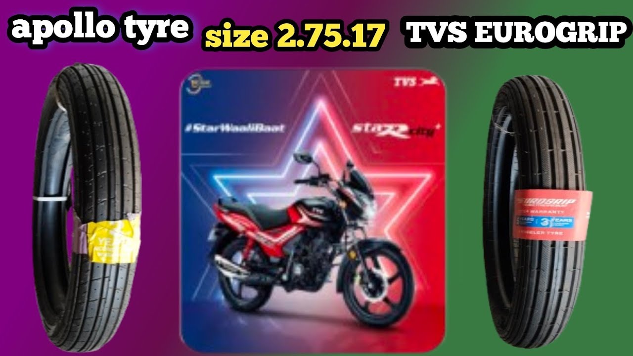 apollo front tyre 2.75.17 review ||TVS EUROGRIP front tyre|| - YouTube