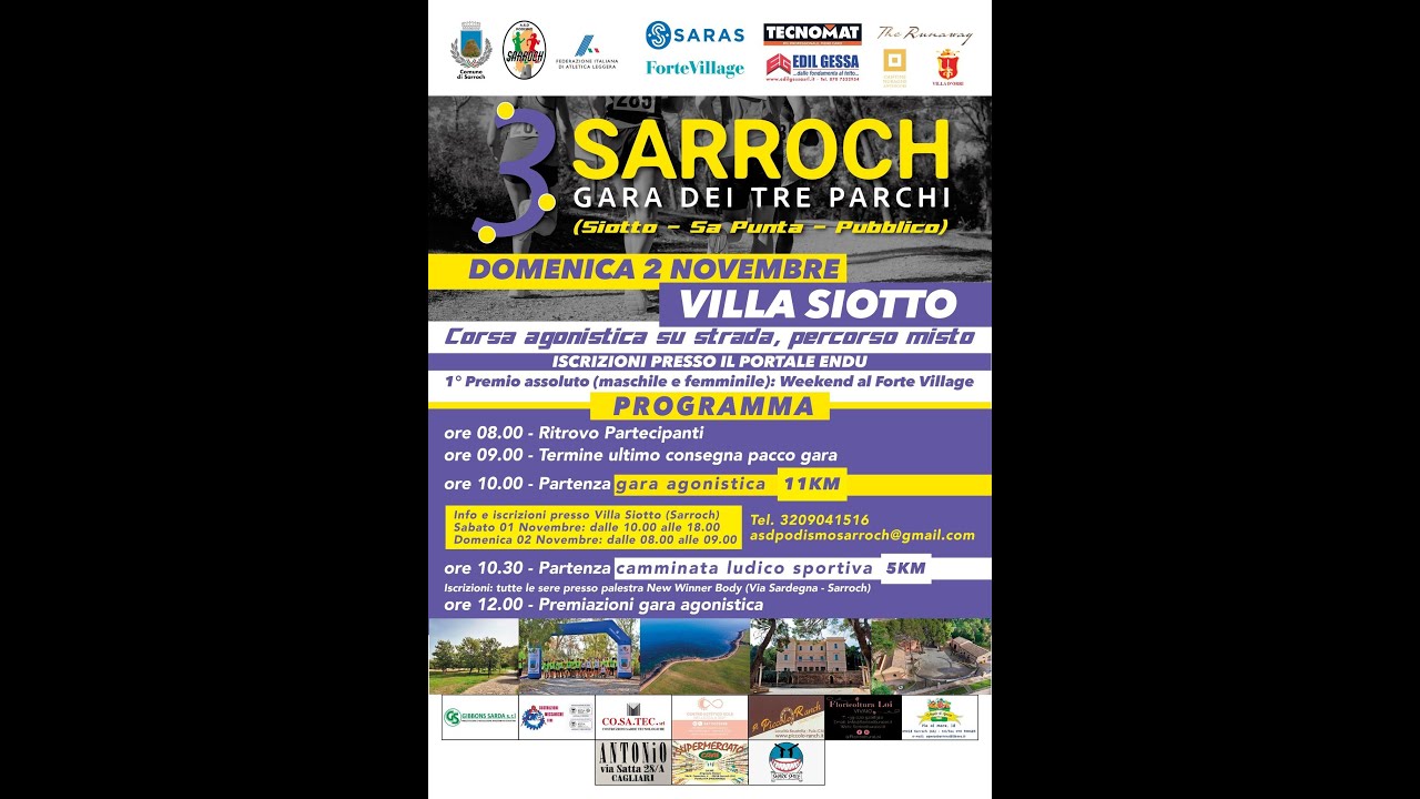 Sarroch percorso gara dei 3 parchi 2025 - YouTube