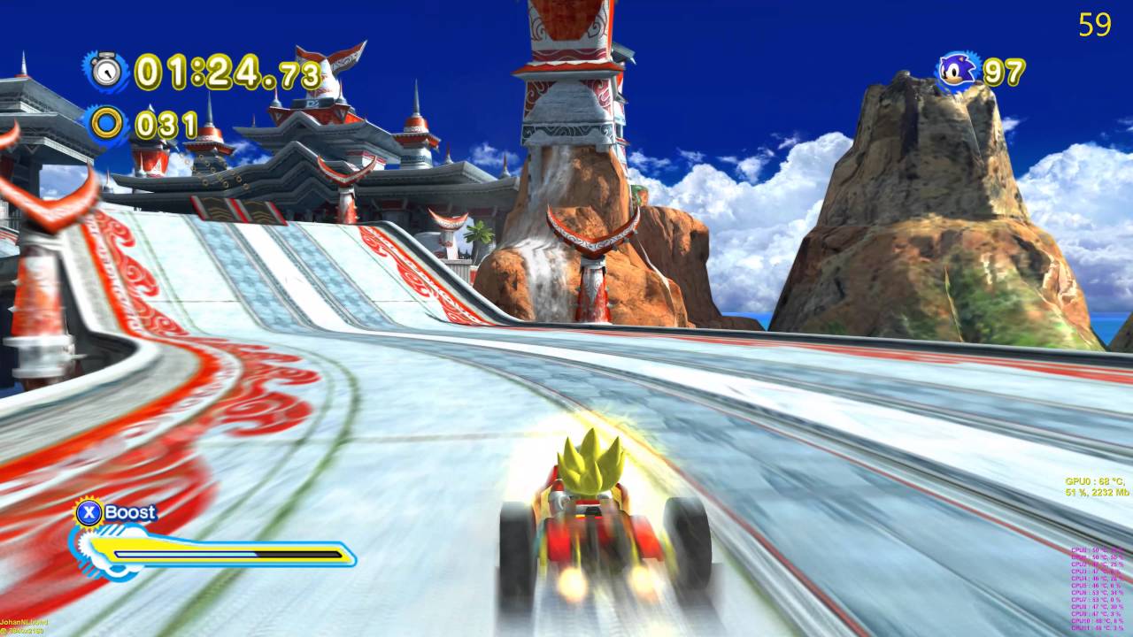 Sonic Generations Seaside hill gameplay on nvidia GTX 1060 - YouTube