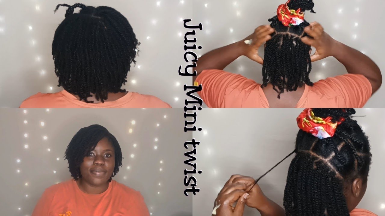 How To || Mini Twist On 4C Natural Hair || Single Twist || Two Strand ...