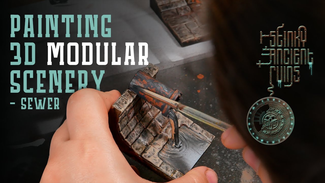PAINTING 3D MODULAR SCENERY (SEWER) - YouTube