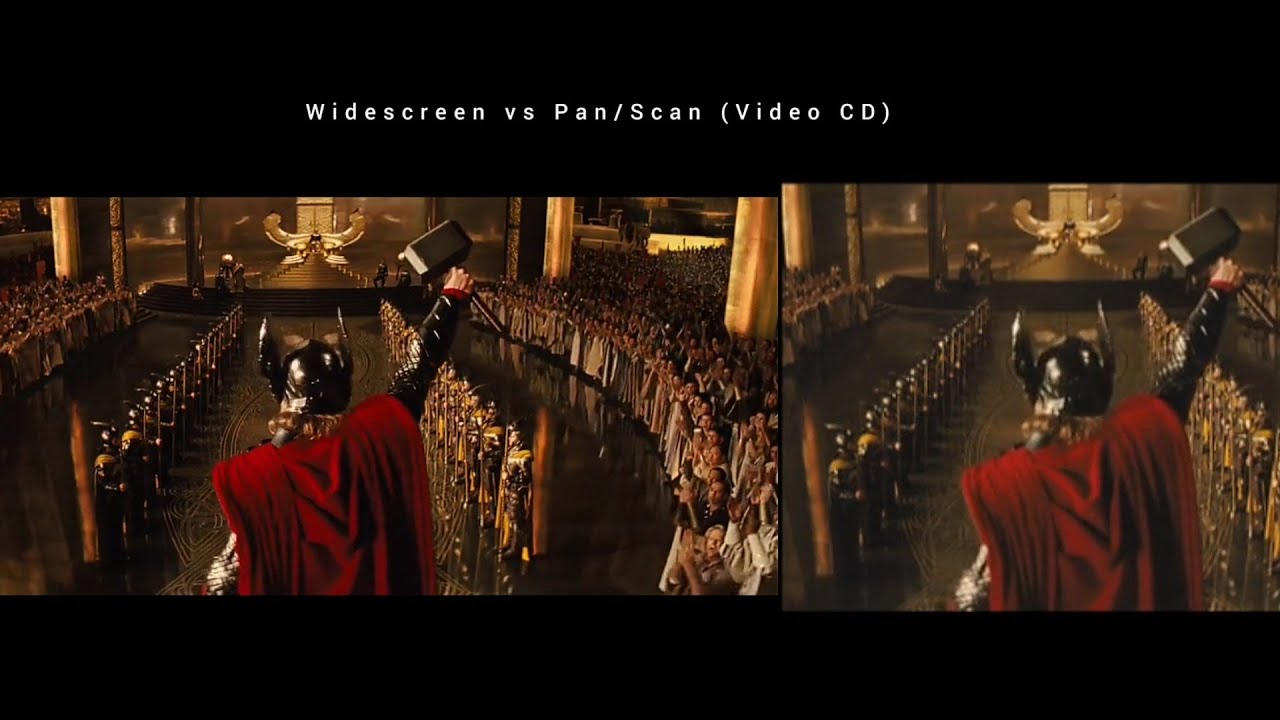 Thor (2011) Widescreen vs Pan/Scan (VCD) aspect ratio comparison 1/2 ...