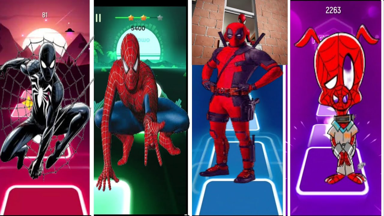 Tiles Hop Battle 65 Spider Man2 & Spider Man& Deadpool Spider Man ...