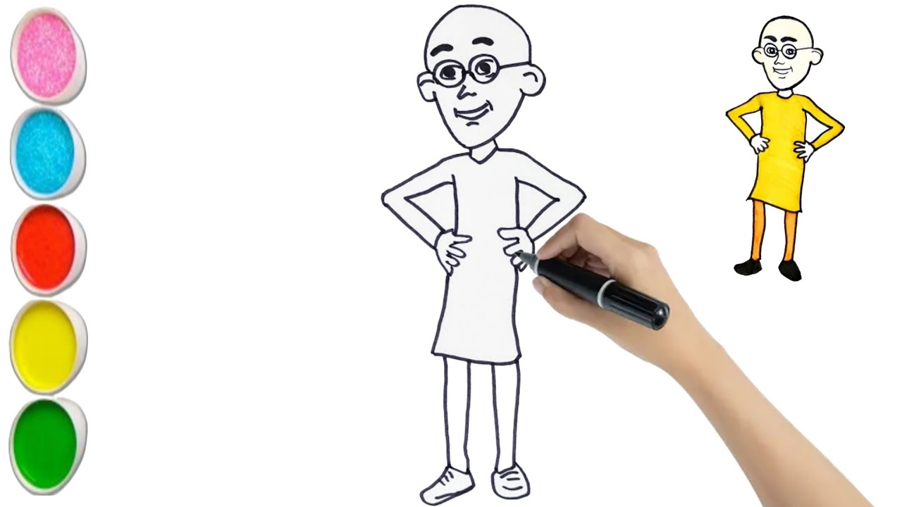 Motu Patlu Cartoon Drawing,How to draw Motu Patlu,Easy,Learn to Draw ...