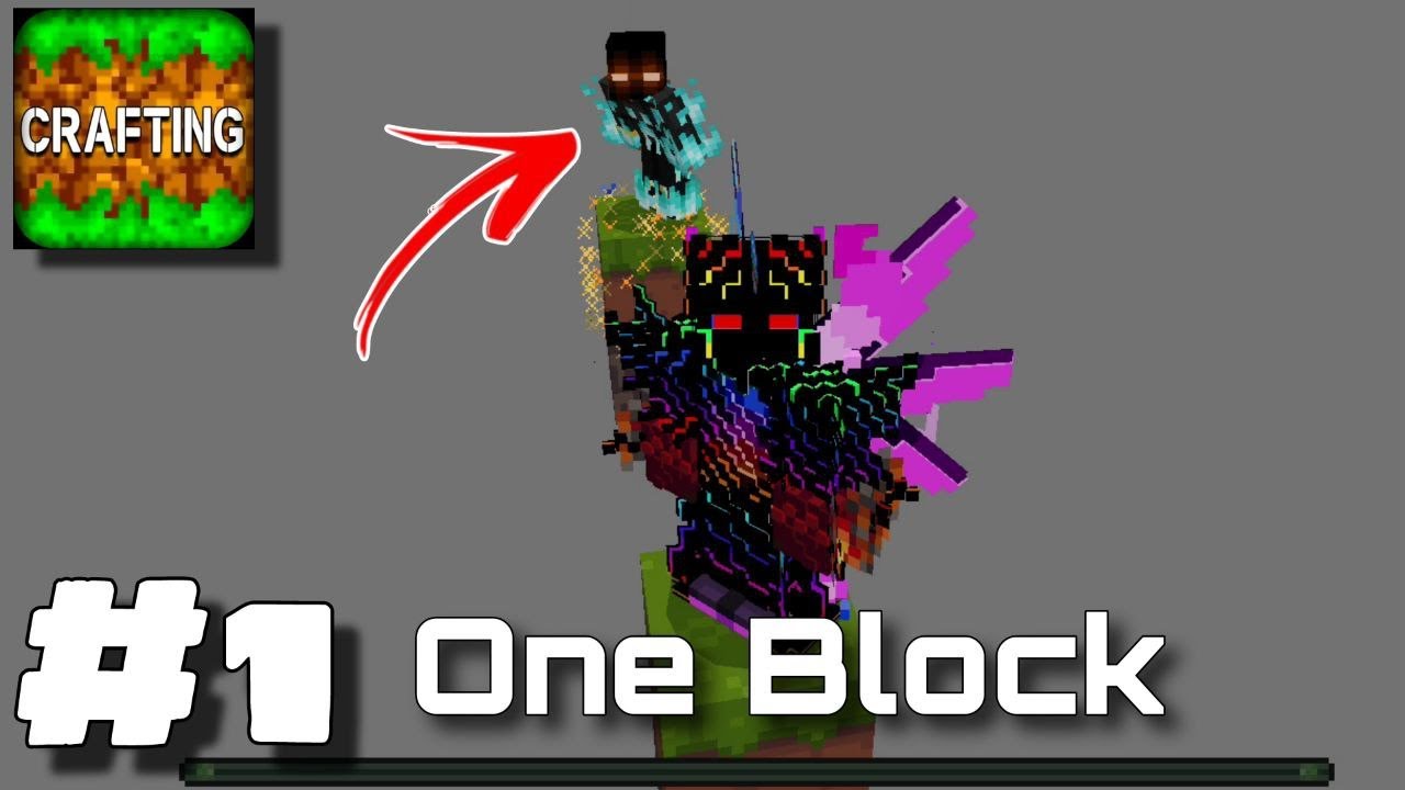 Crafting and Building Gameplay - One Block Multiplayer part 1 - YouTube