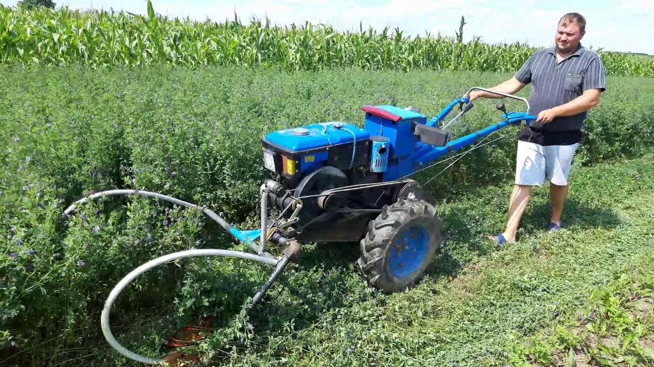 Motocultor Zubr la cosit lucerna! - YouTube