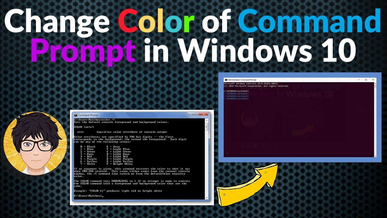 Change Color of command prompt in Windows 10 | How to 💻⚙️🐞 - YouTube