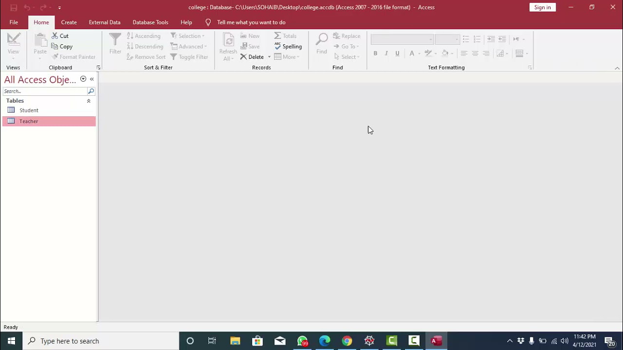 How To Create Tables In Design View Datatypes Ms Access Access Datatypes Urdu Hindi Lecture