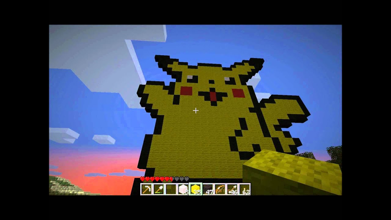 Minecraft - Pikachu Pixel Art - YouTube