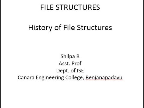 VTU FS 18IS61 M1 L2 history of file structure design - YouTube