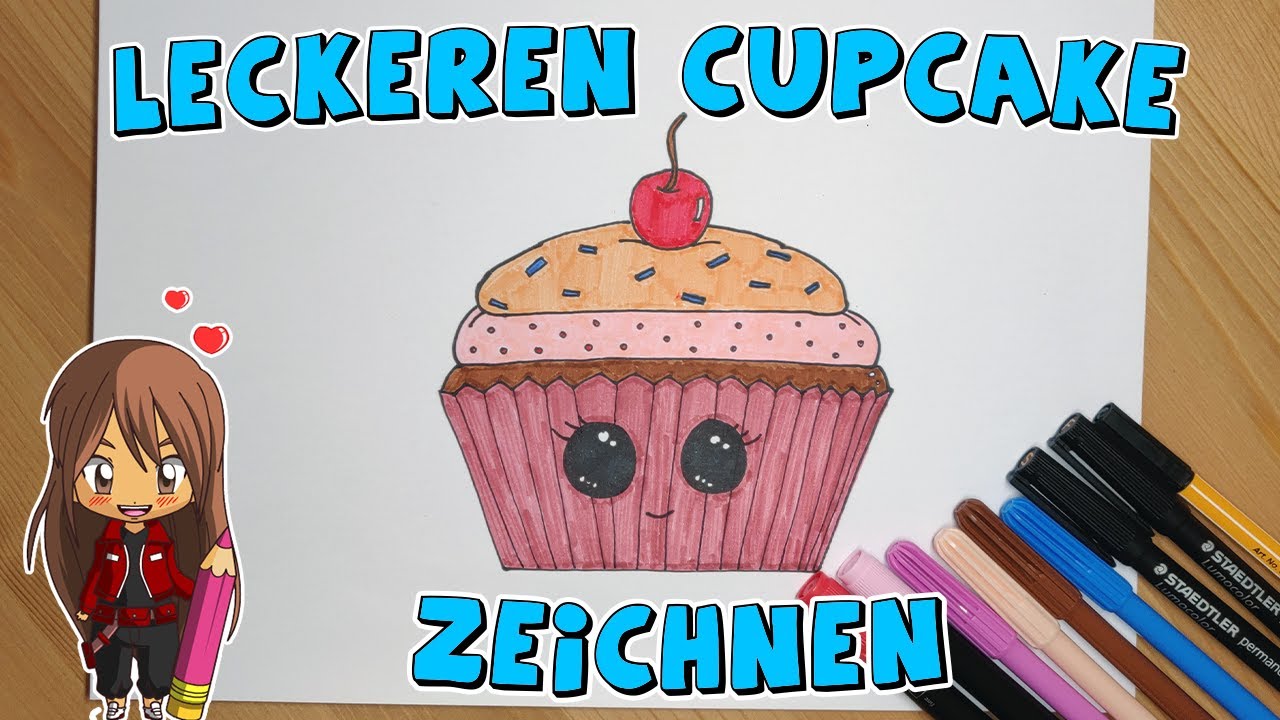 Kawaii Cupcake einfach malen für Kinder | ab 5 Jahren | Malen mit Evi ...