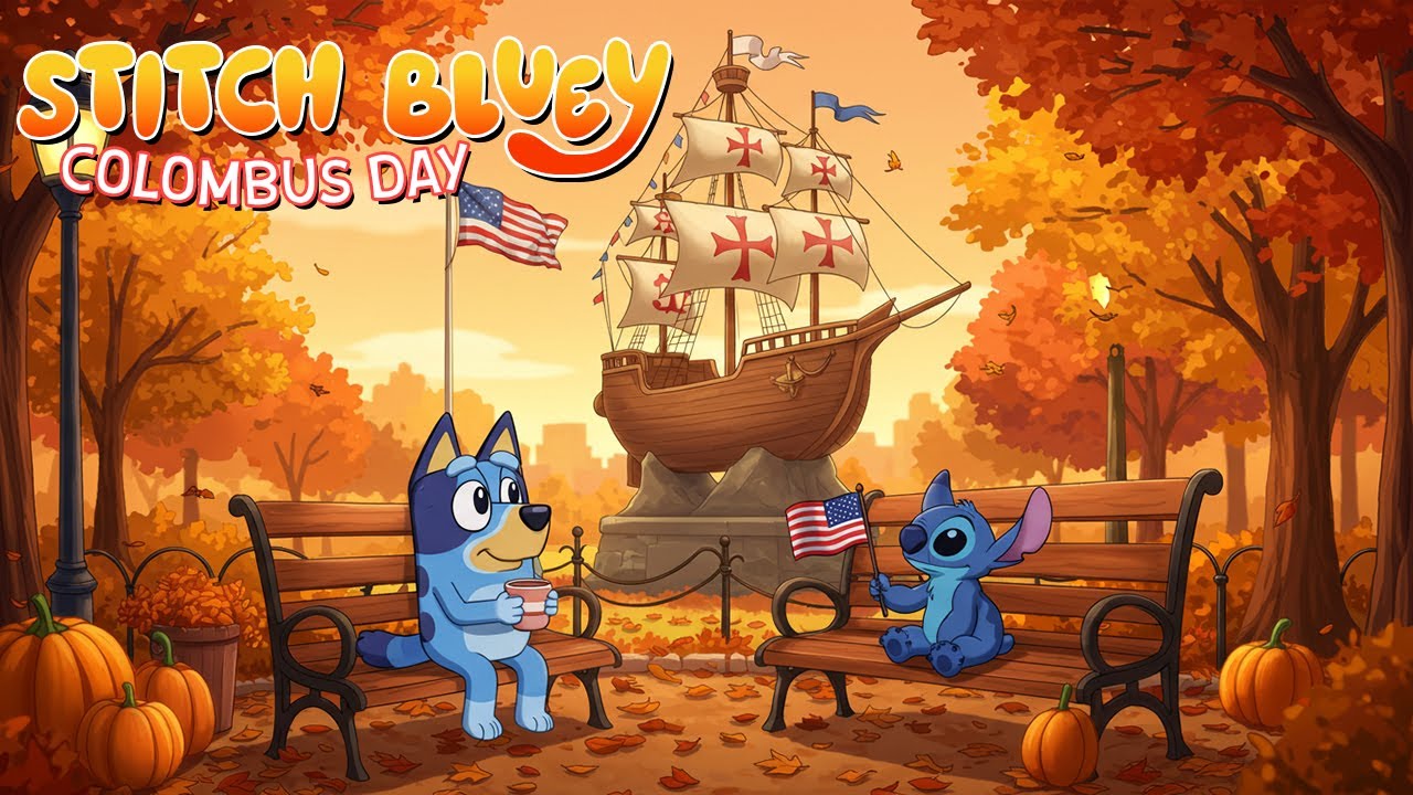 Stitch & Bluey Celebrate Columbus Day 🚢 Lofi Beats for Chill Work ...