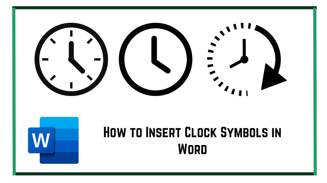 How to Insert Clock Symbols in Word Hindi - YouTube