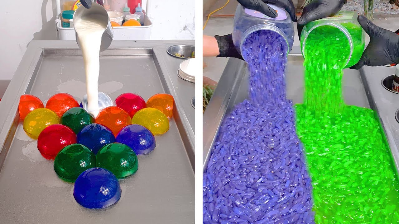 ColorFul Jelly Balls Street IceCream | Satisfying Ice - YouTube
