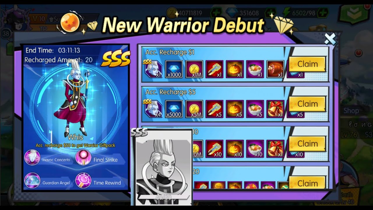 Dragon Ball Saiyan United #1 - Sun PAY 20$ RƯỚC SIÊU TƯỚNG WHIS VỀ TEAM ...